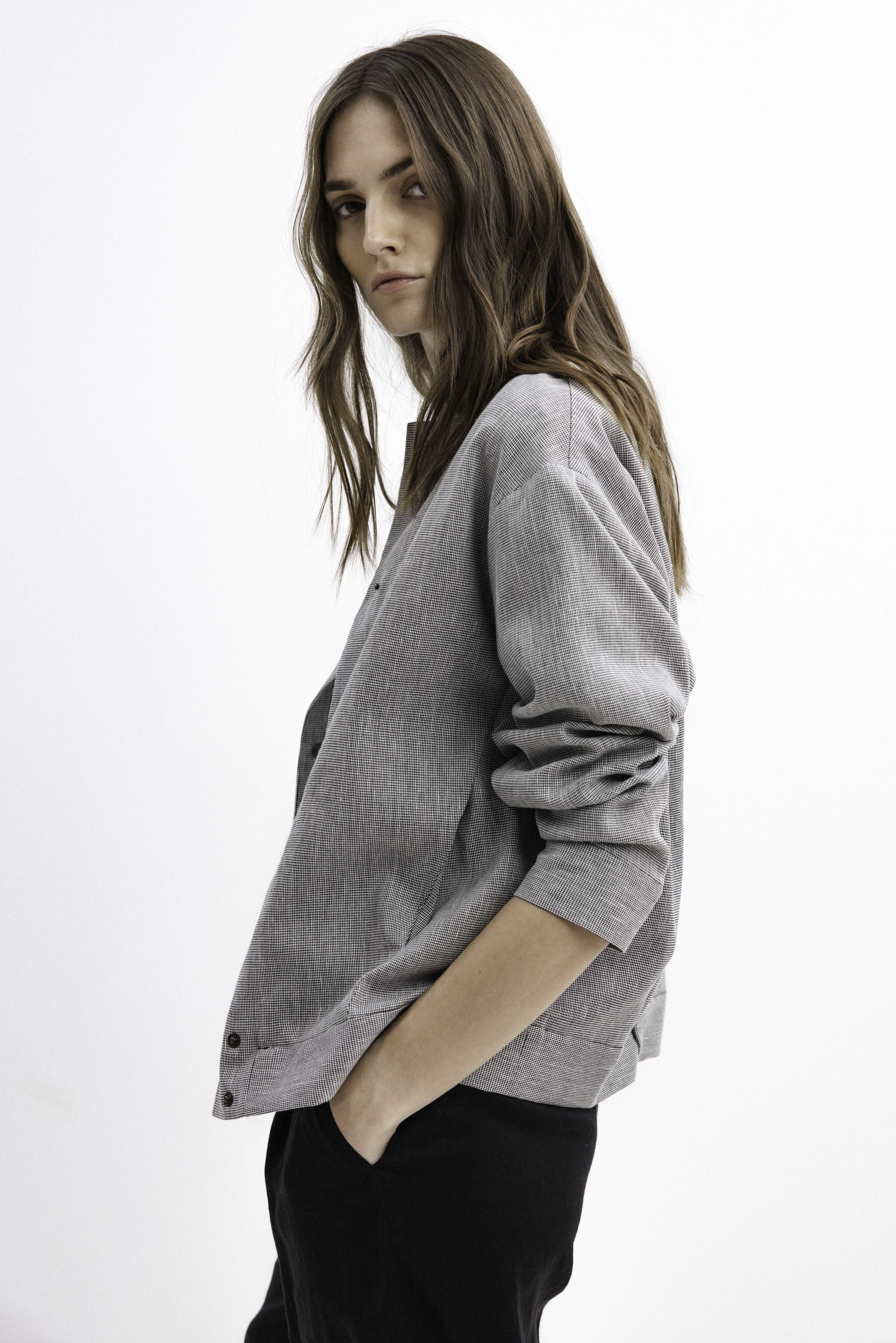 BOMBER GREY BLAZER WITH LINEN – InAvati